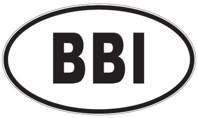 BBI - 3 Letter Initials Oval Sticker – Standard Decal