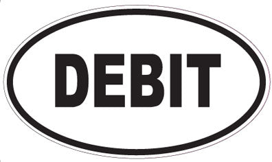 DEBIT - Oval Magnet – Standard Decal